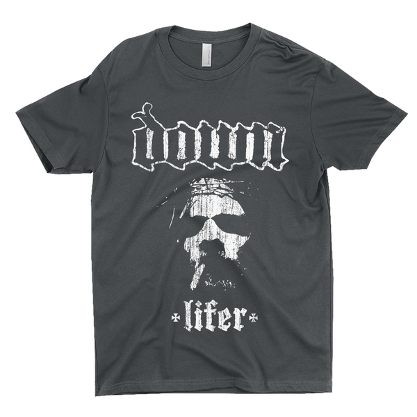 Down Lifer Smoking Jesus T-Shirt (black and metal) | Apparel | Down
